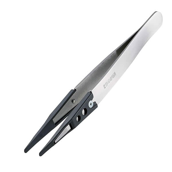 P-643-S ESD TIP TWEEZERS [HOZAN] HOZAN TOOL INDUSTRIAL CO., LTD.