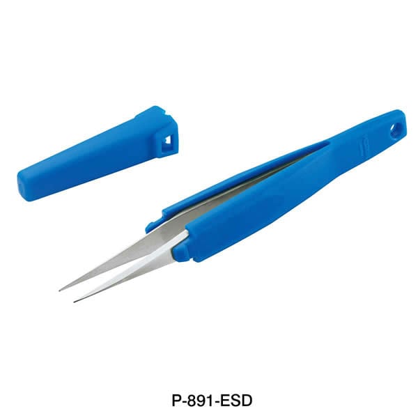 P-891-ESD ESD Cushion Grip Tweezers [HOZAN] HOZAN TOOL INDUSTRIAL CO., LTD.